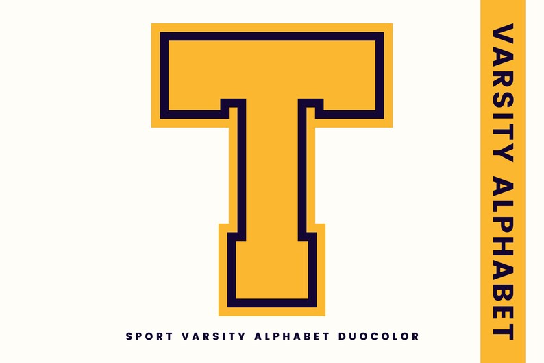 Modern Varsity Font SVG, Modern Fonts, Sports Font, Vector Font, Retro ...