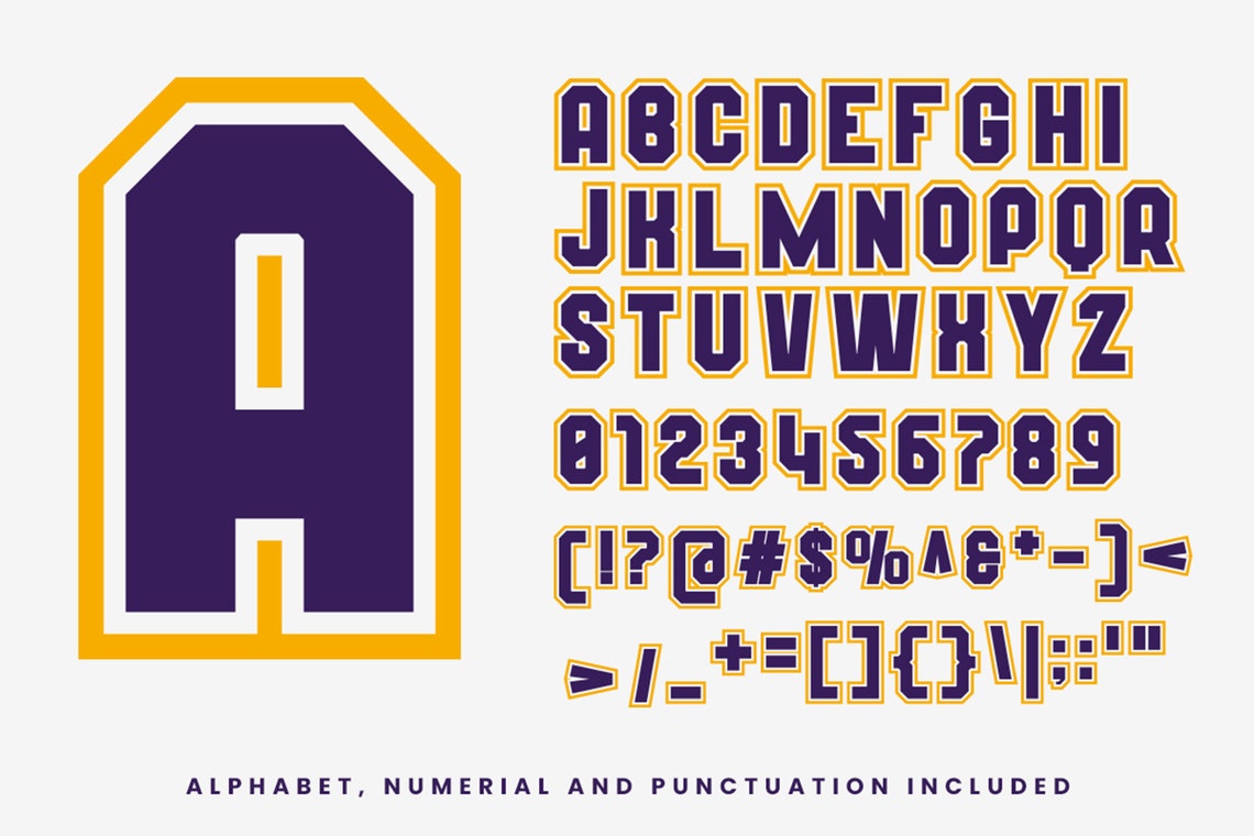 Modern Varsity Font SVG, Modern Art Font, Sports Font, Varsity Letters ...