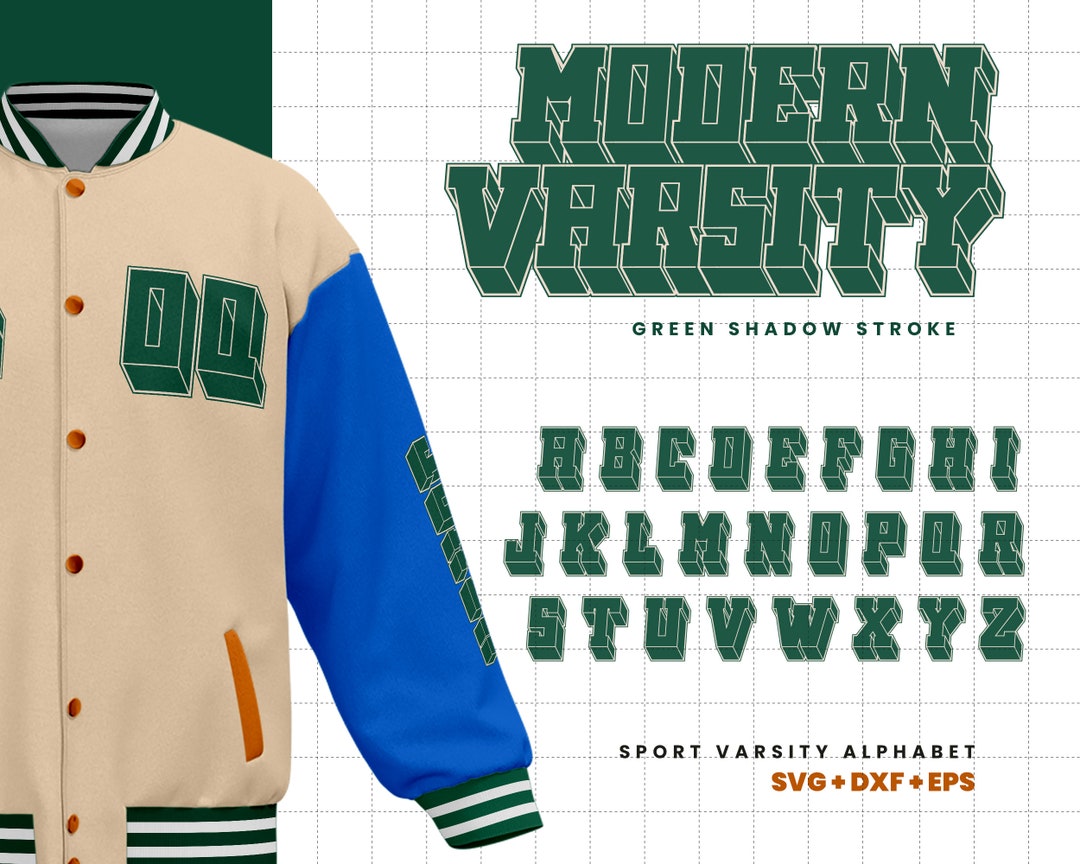 Modern Varsity Font SVG, Varsity Font, Varsity Letters, SVG File, Font ...