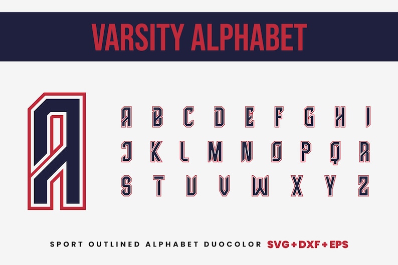 Modern Varsity Font SVG, Sports Font, Modern Fonts, Font SVG, Varsity ...