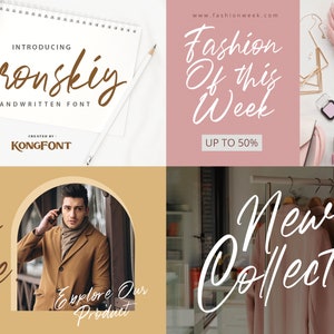 Modern Cursive Font Bundle, Cursive Font, Calligraphy Font, Script Font ...