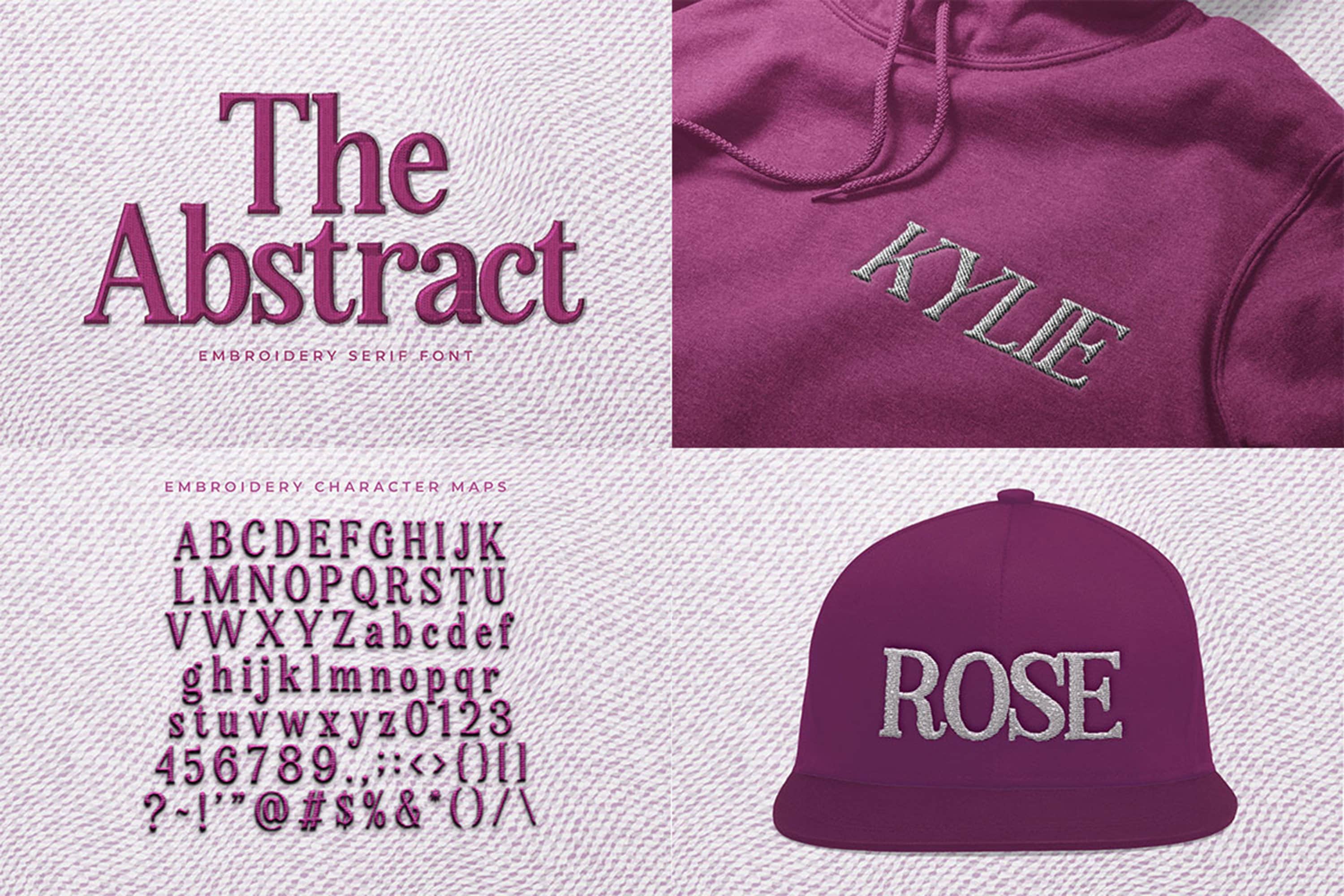 Modern Embroidery Font Bundle, Embroidery Art Font, Font Embroidery ...