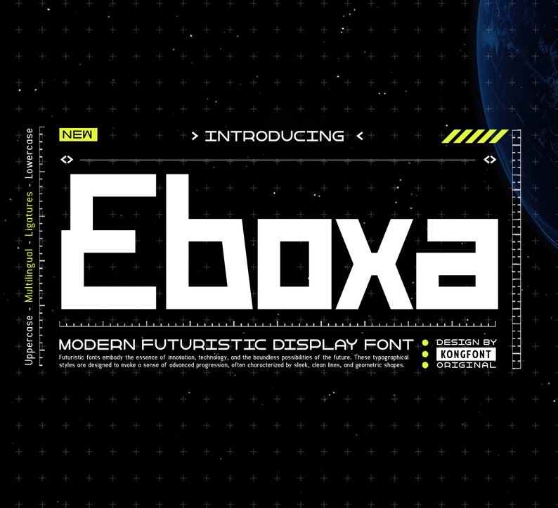 Modern Font, Futuristic Font, Display Font, Graphic Design - Eboxa ...