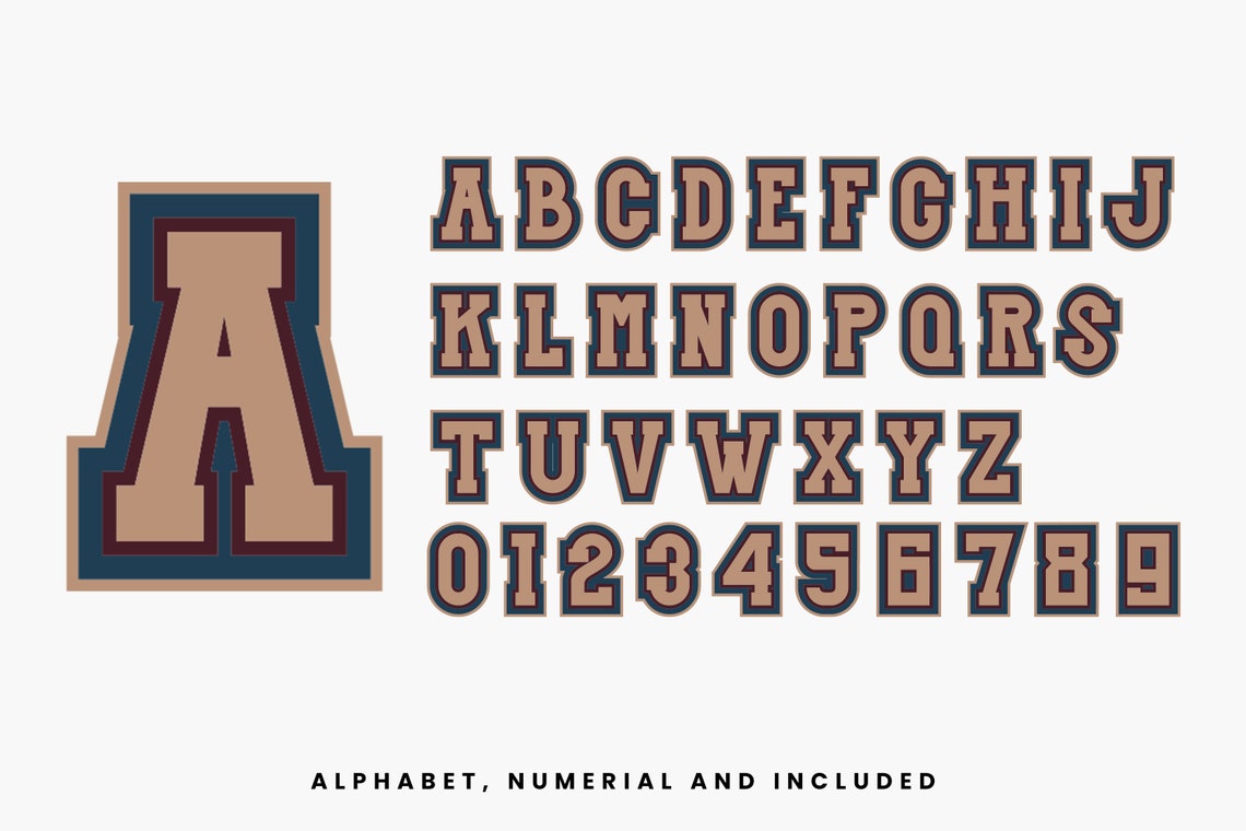 Modern Varsity Font SVG, Varsity Font, Sports Font, Vector Font ...