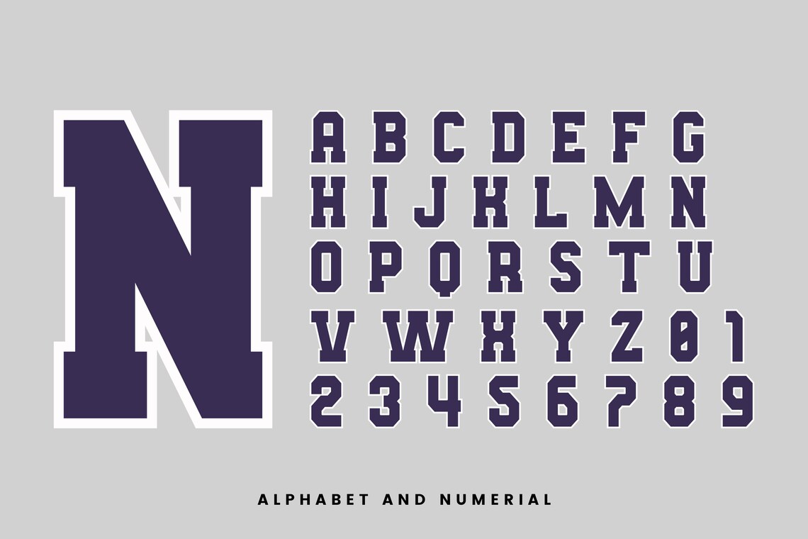 Modern Varsity Font SVG, Varsity Letter Font, Font SVG, Vector Font ...