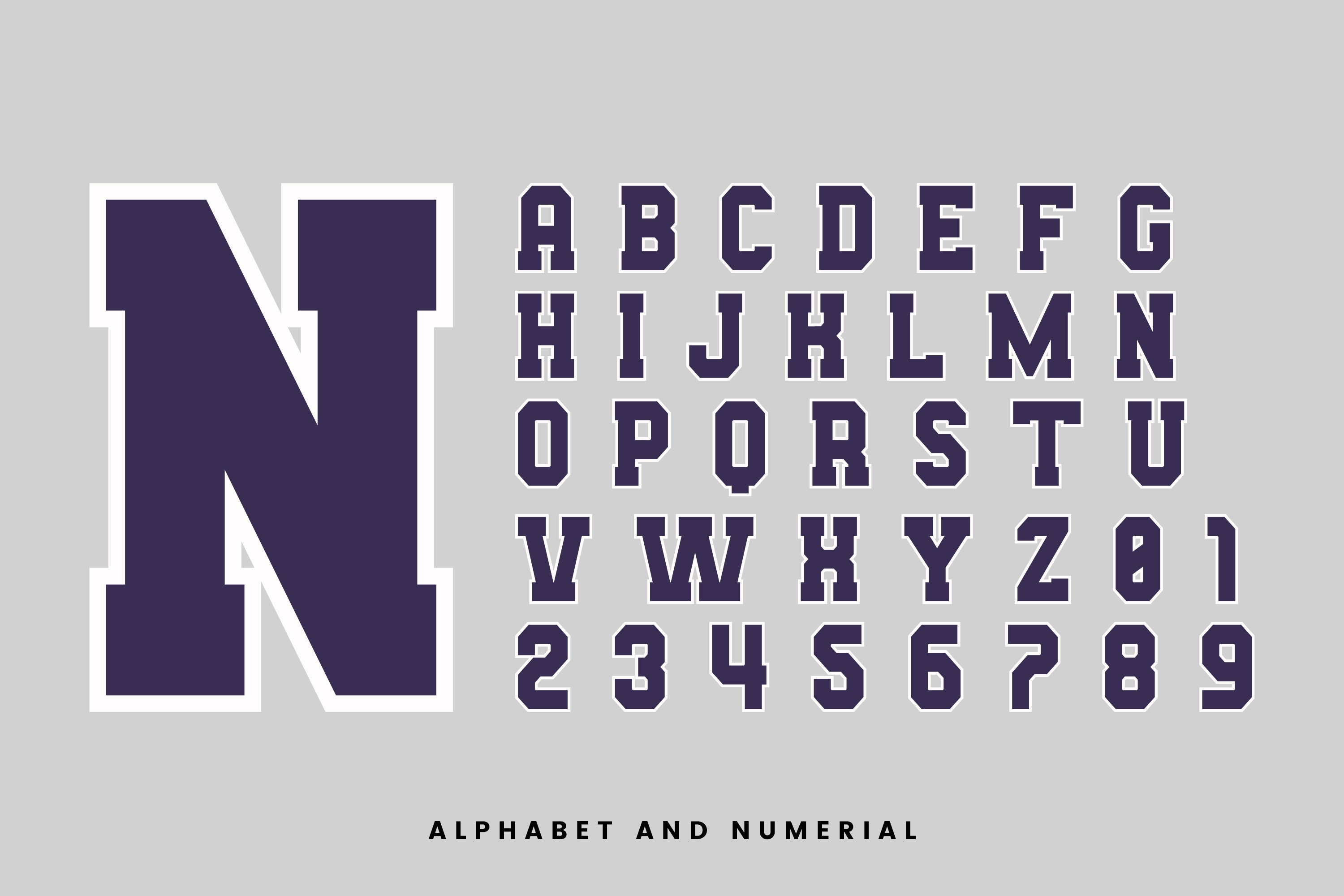 Modern Varsity Font SVG, Varsity Letter Font, Font SVG, Vector Font ...
