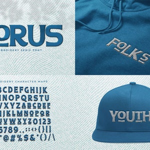 Modern Embroidery Font Bundle, Embroidery Art Font, Font Embroidery ...