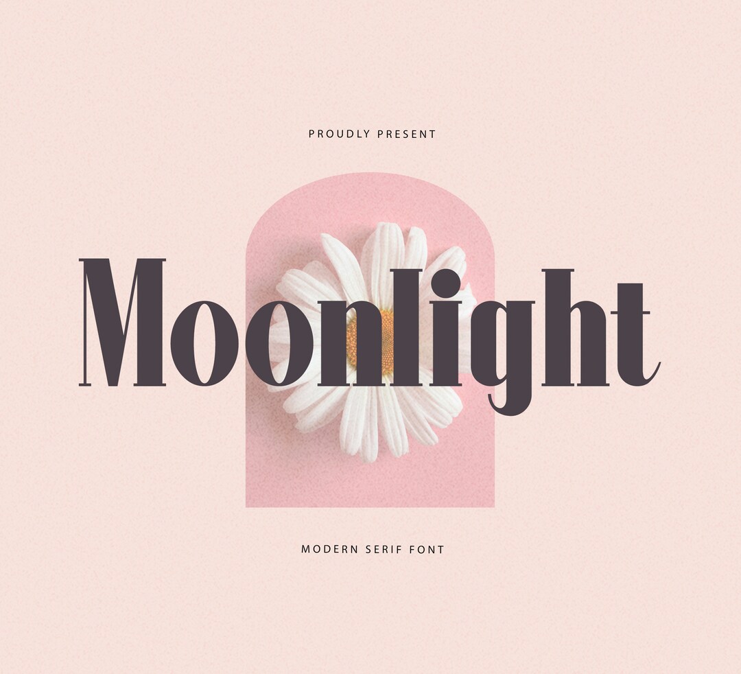 Modern Font, Moonlight Font, Serif Font, Modern Typeface, Sleek Font Moonlight Modern Serif Font ...