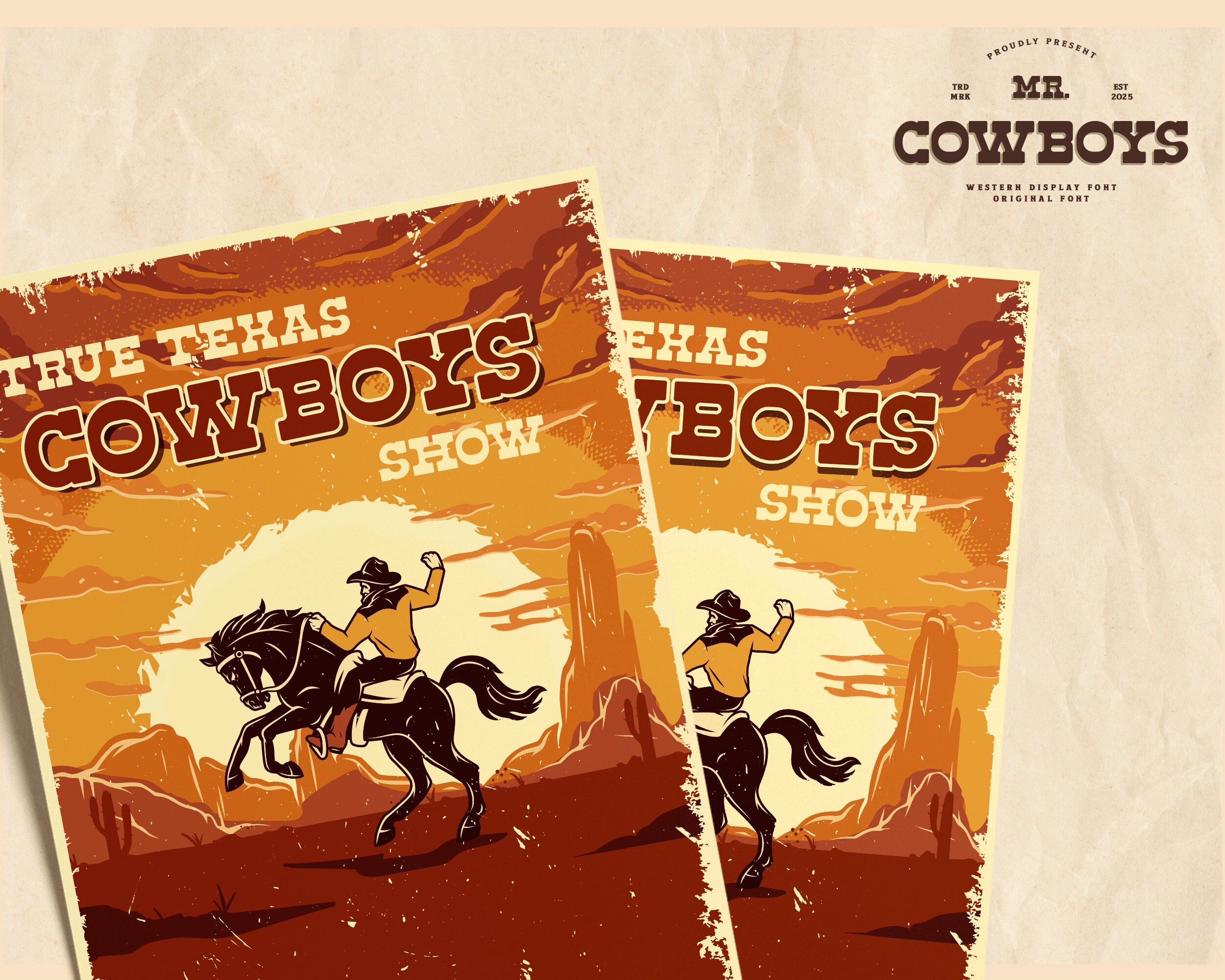 Modern Font, Font, Commercial Fonts, Cowboy Font, Retro Font, Western ...