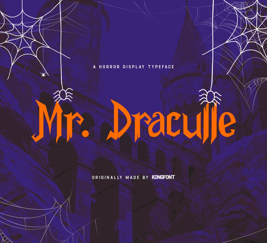 Mr. Draculle Horror Display Font, Scary Halloween Theme (TTF, OTF, WOFF ...