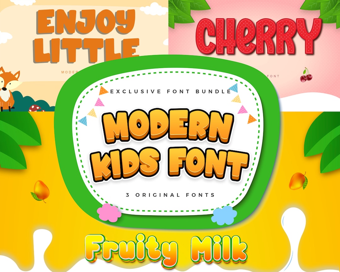Modern Kids Font Bundle: Playful & Creative Typography Collection for ...