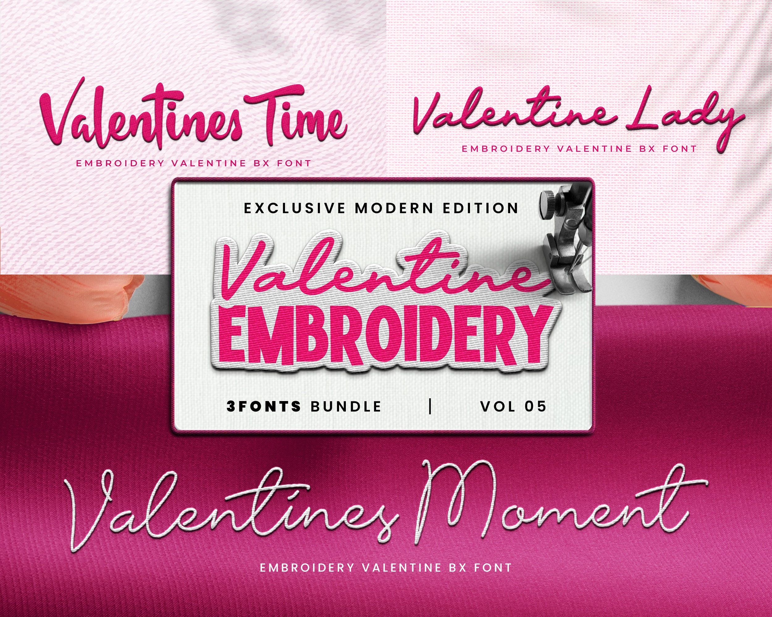 Modern Embroidery Font Bundle Valentine Font Modern Font - Etsy