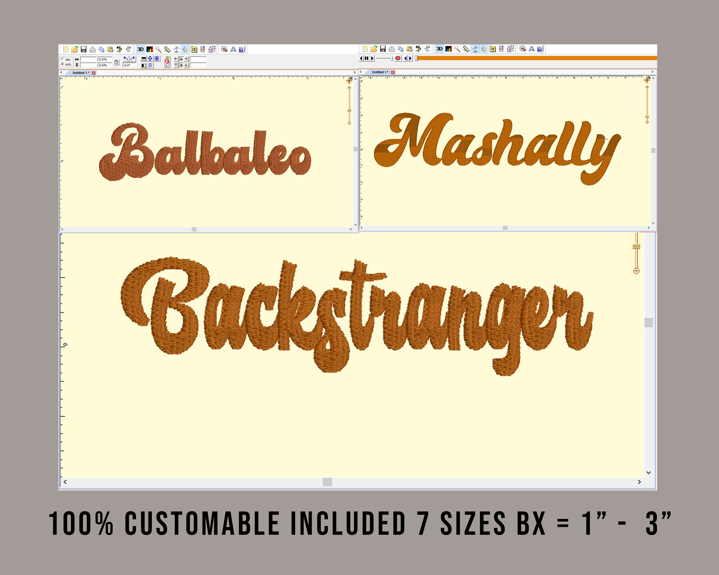 Retro Embroidery Font Bundle Vol 2: BX, DST, PES Formats (digital ...