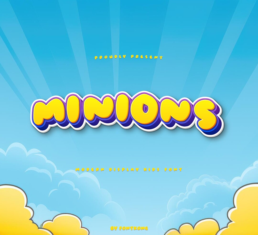 Minions Kids Font, Modern Playful Typeface (TTF, OTF, WOFF) - Etsy