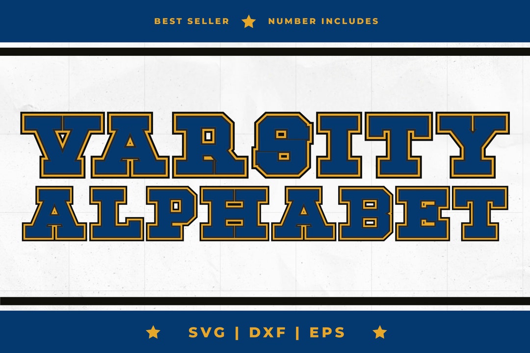Modern Varsity Font SVG, Vintage Varsity Font, Varsity Letter Font ...