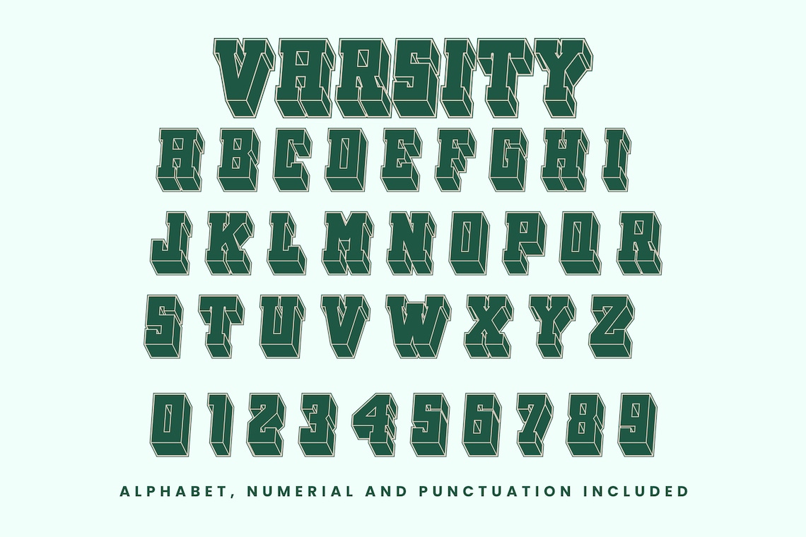 Modern Varsity Font SVG, Varsity Font, Varsity Letters, SVG File, Font ...