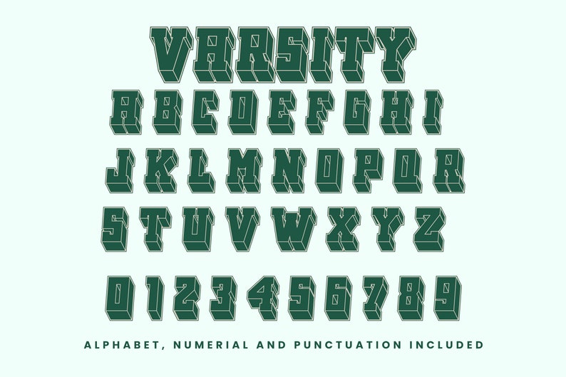 Modern Varsity Font SVG, Varsity Font, Varsity Letters, SVG File, Font ...