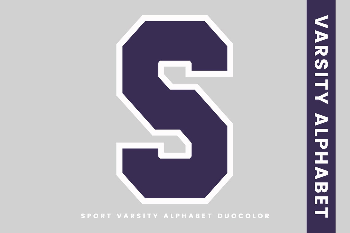 Modern Varsity Font SVG, Varsity Letter Font, Font SVG, Vector Font ...
