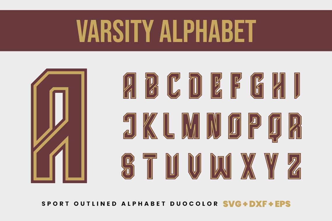 Modern Varsity Font SVG, Font SVG, Modern Fonts, Sports Font, Varsity ...