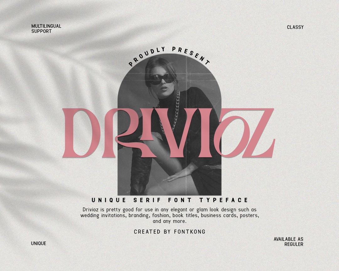 Modern Font, Serif Font, Digital Font Drivioz Unique Serif Typeface ...