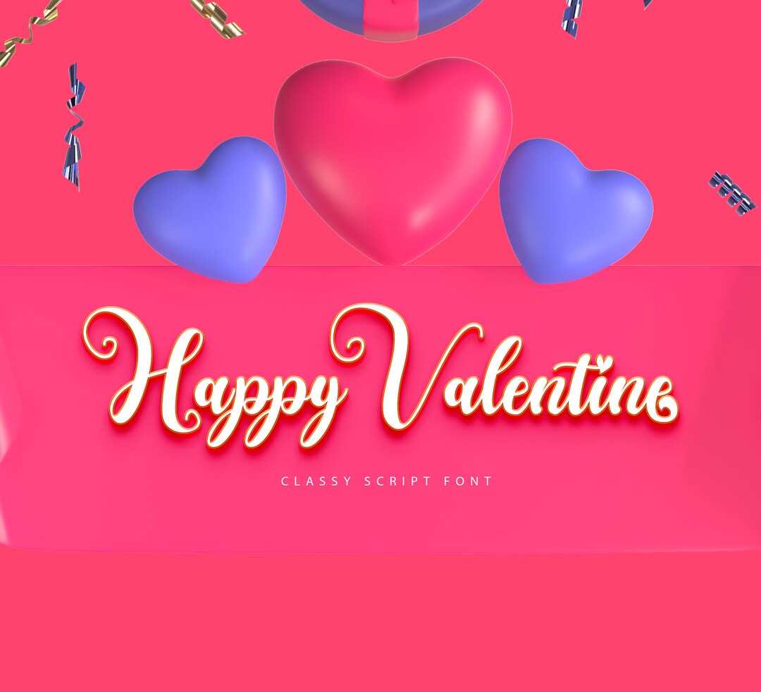 Happy Valentine Script Font Playful and Heartfelt Typeface for Love ...
