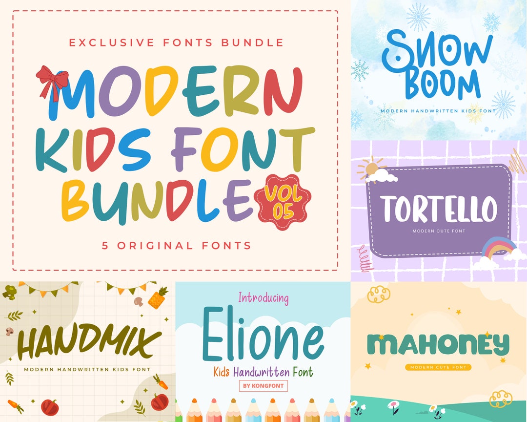Modern Font, Font, Kids Font, Commercial Fonts, Font Bundle, Cartoon ...