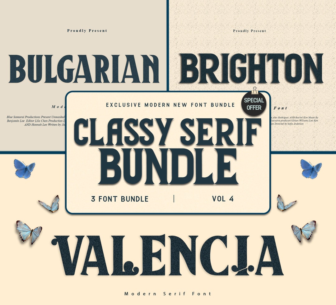 Serif Font Bundle - Exclusive Modern Serif Font Vol 4 Collection for ...