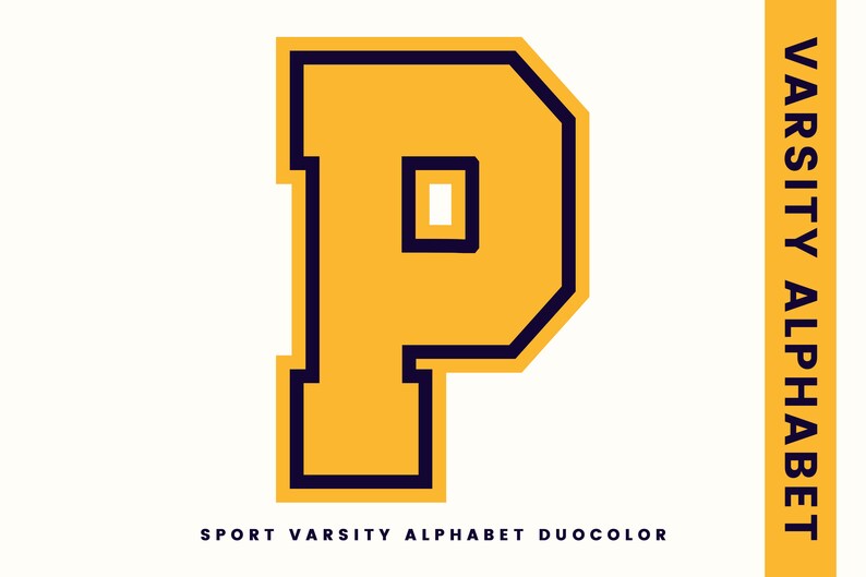 Modern Varsity Font SVG, Modern Fonts, Sports Font, Vector Font, Retro ...