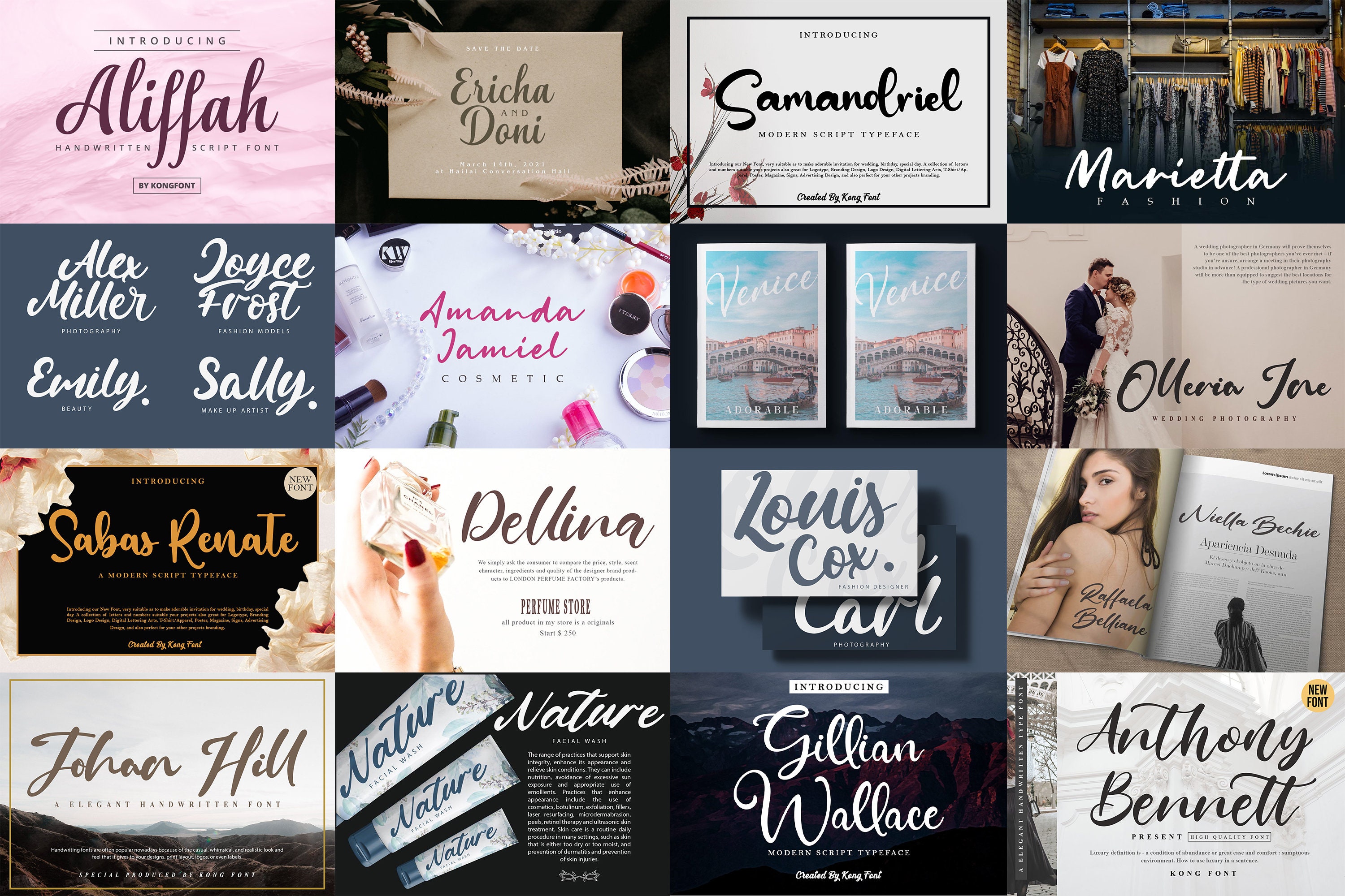 100 Modern Font Bundle, Procreate Font, Branding Font, Handwritten Font ...