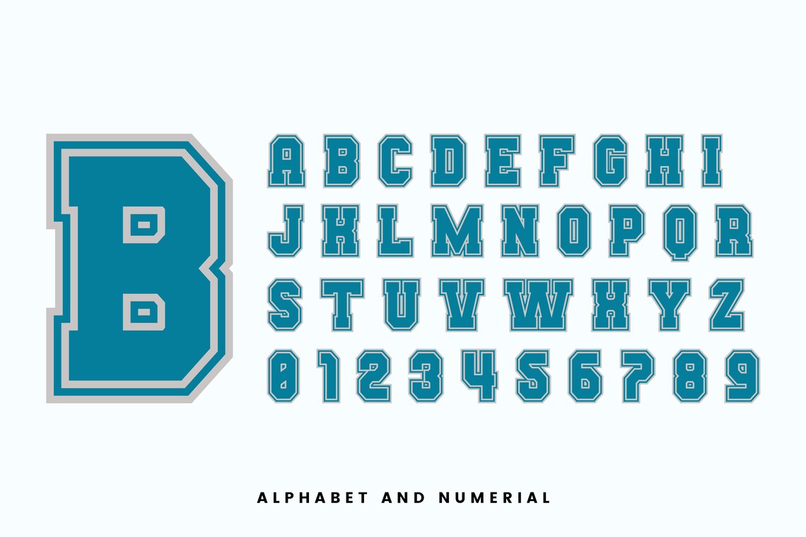 Modern Varsity Font SVG Varsity Letter Font Font SVG Vector - Etsy