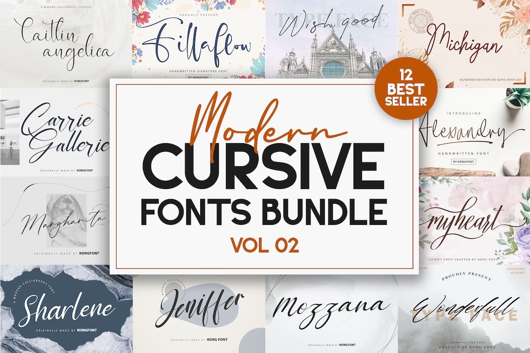Modern Font Bundle - Cricut Font, Digital Font, Wedding Font, Elegant ...