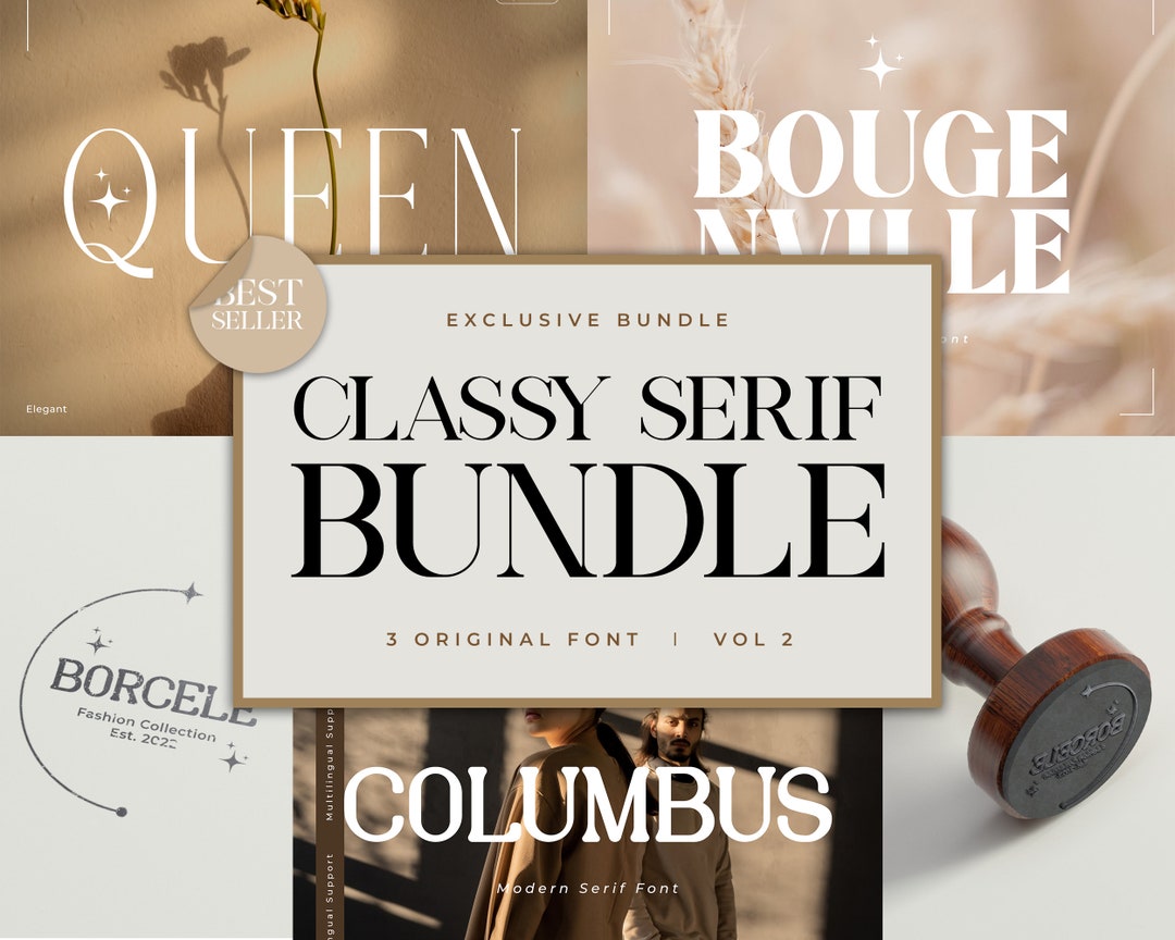 Serif Bundle Font Collection With 3 Elegant and Versatile Serif Fonts ...