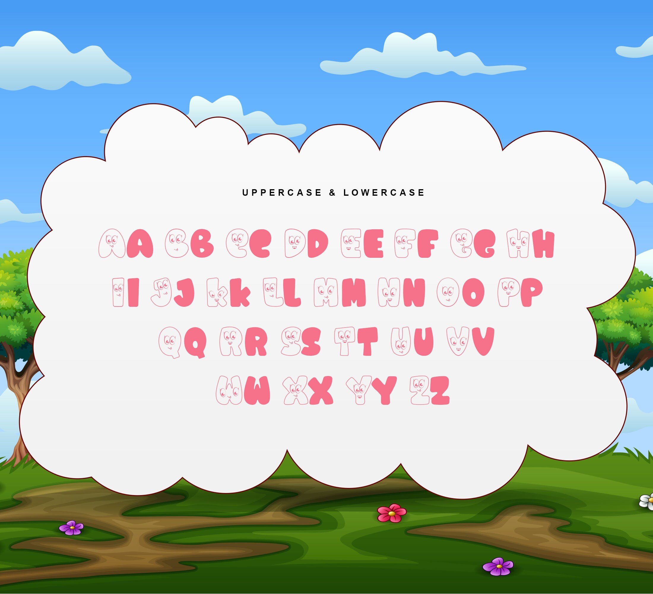 Modern Font, Kids Font, Larva Pink Font, Modern Kids, Typeface, Vibrant ...