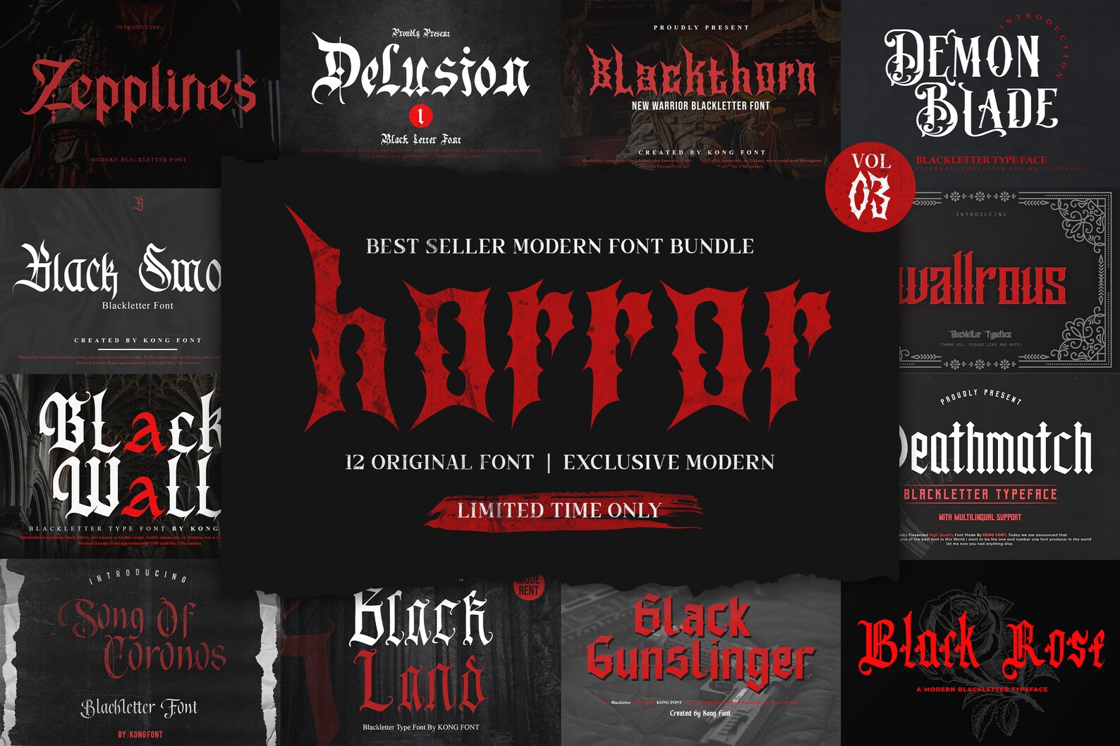 Modern Horror Font Bundle Vol. 3, Spooky Ghost Fonts (TTF, OTF, WOFF ...