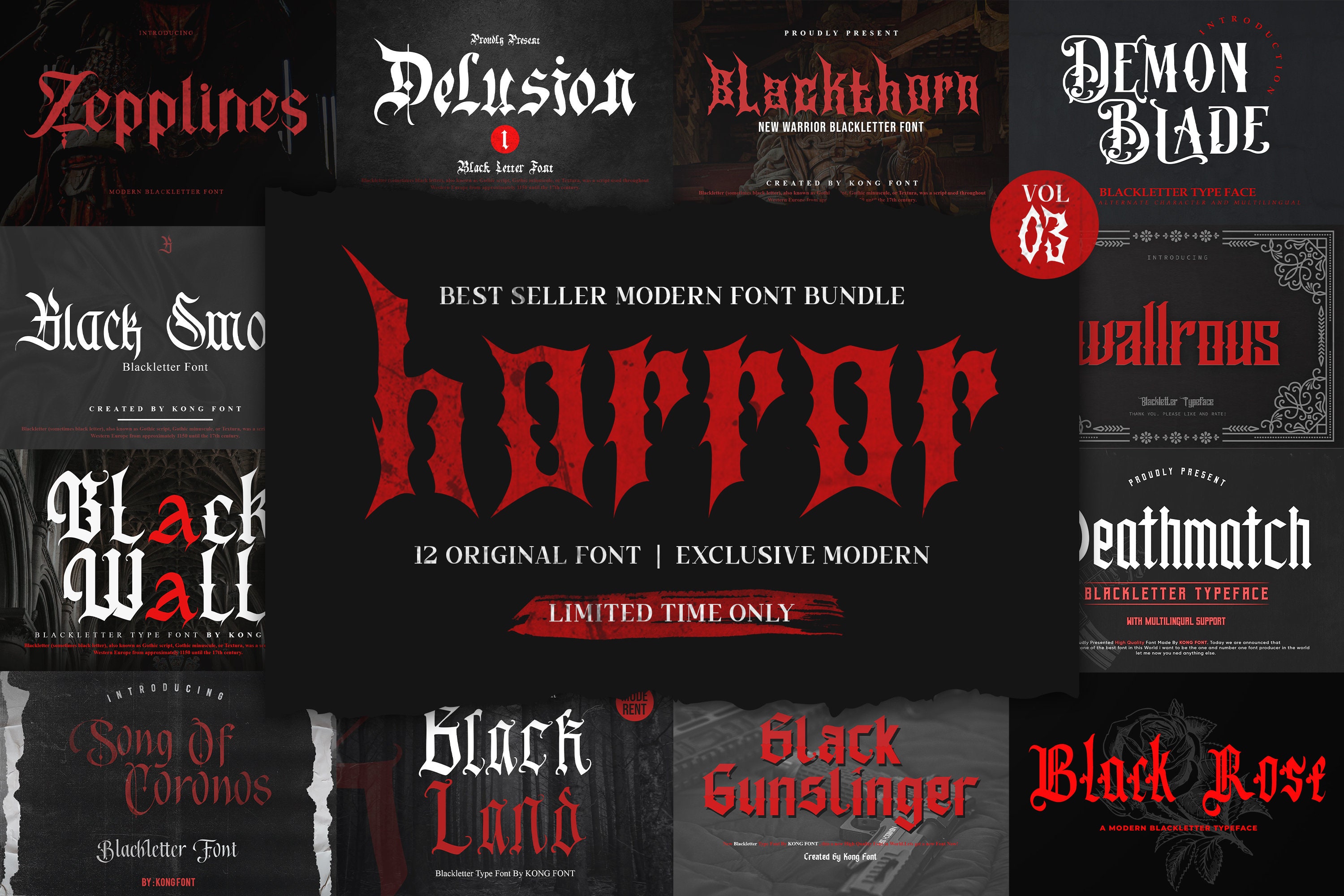 Modern Font, Halloween Font, Horror Font, Ghost Fonts, Font Bundle ...