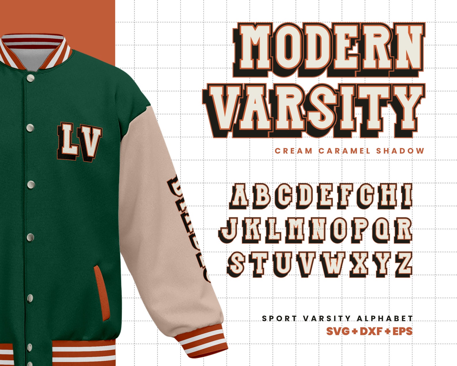 Modern Varsity Font SVG, Varsity Font, Modern Art Font, Bold Font ...