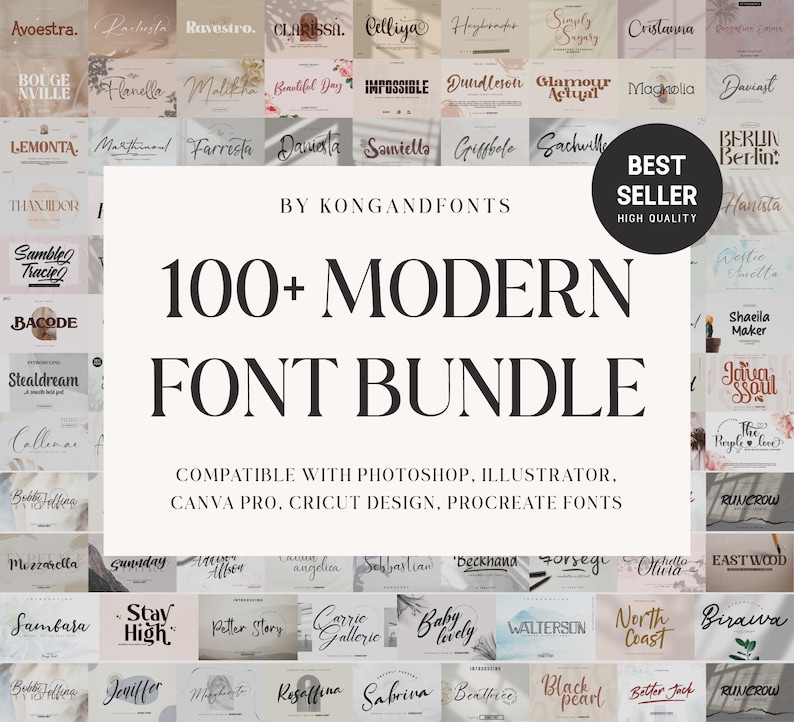 100 Modern Font Bundle Vol 2: Comprehensive Collection of Contemporary ...