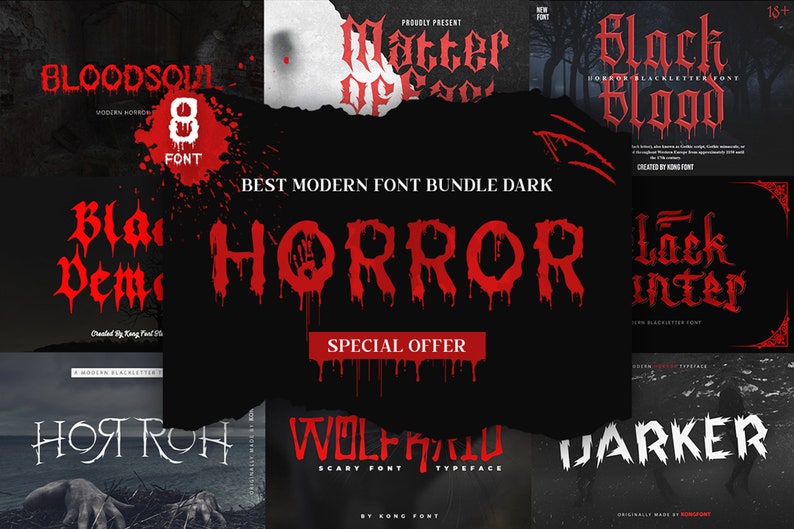 Modern Fonts, Font, Horror Font Bundle, Horror Fonts, Font Bundle ...
