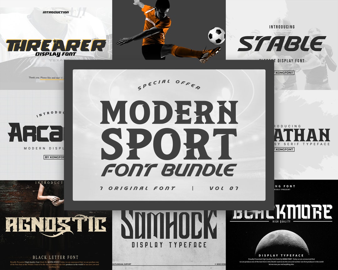 Modern Font, Commercial Fonts, Font, Font Bundle, Sports Font, Baseball ...