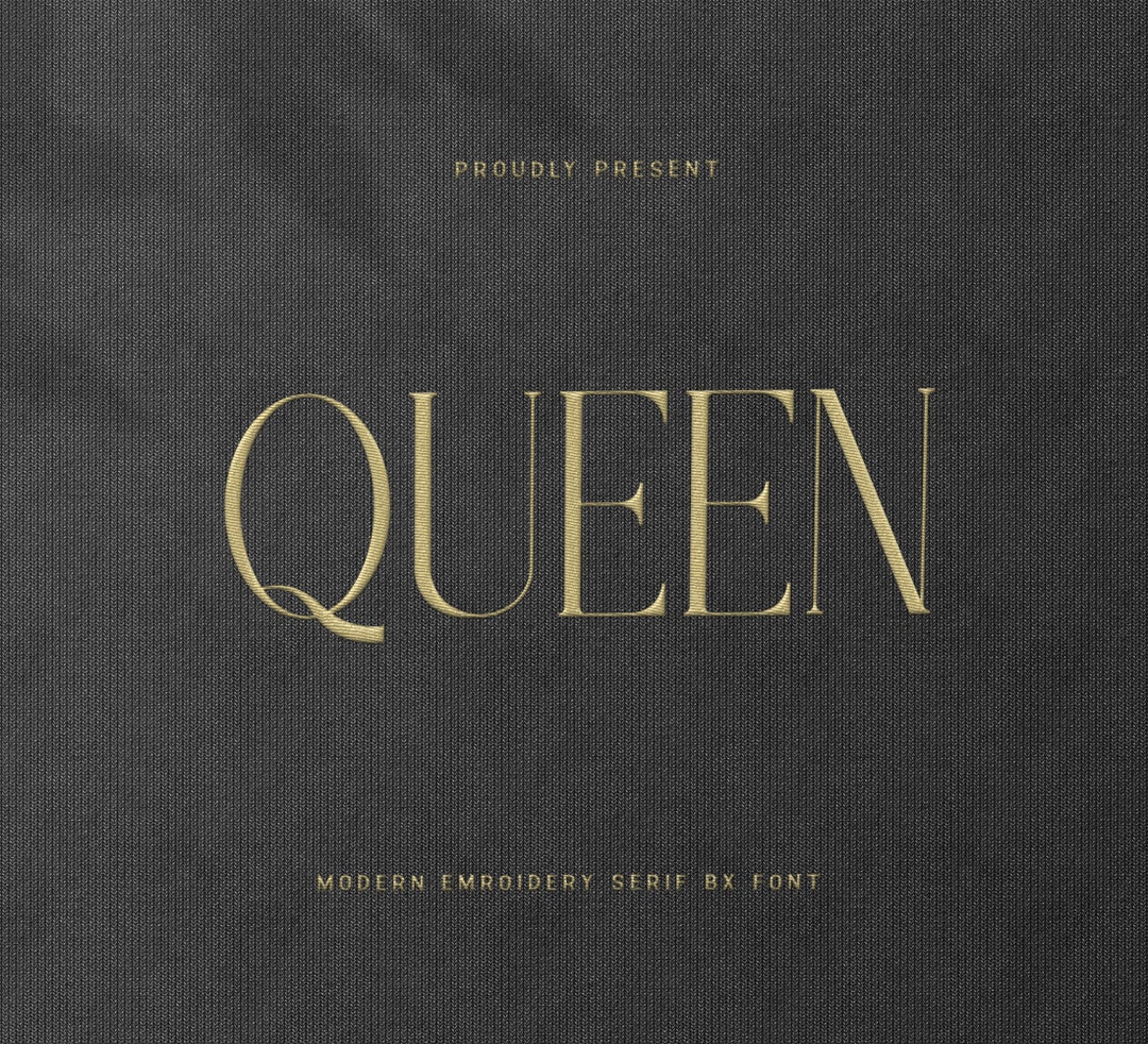 Embroidery Font, Embroidery Design, Serif Font, Embroidery File - Queen ...