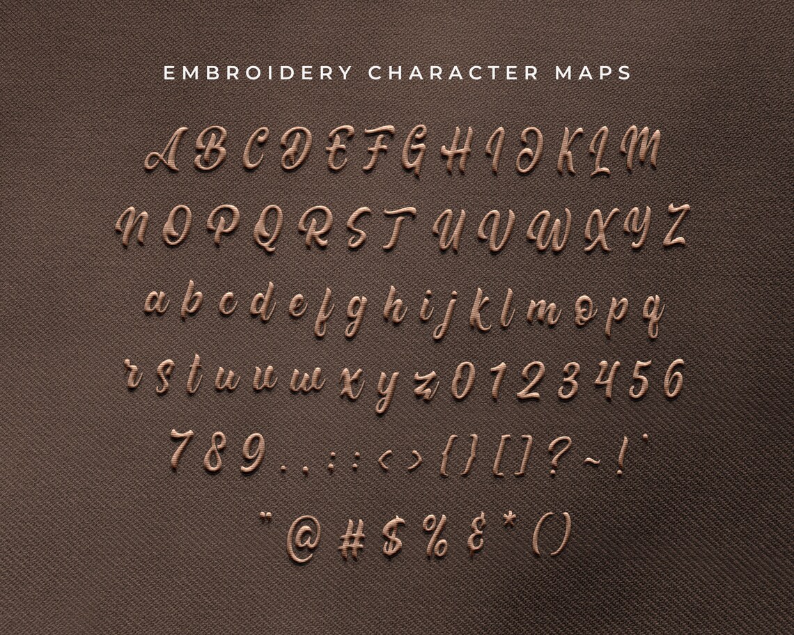 Modern Embroidery Font, Font, Modern Font, Embroidery Font, Commercial ...