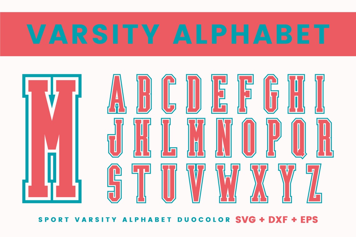 Modern Varsity Font SVG, Vector Font, College Font, Baseball Font ...