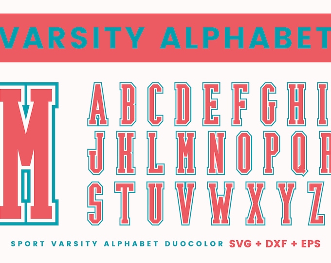 Modern Varsity Font SVG, Font SVG, Modern Fonts, Sports Font, Varsity ...