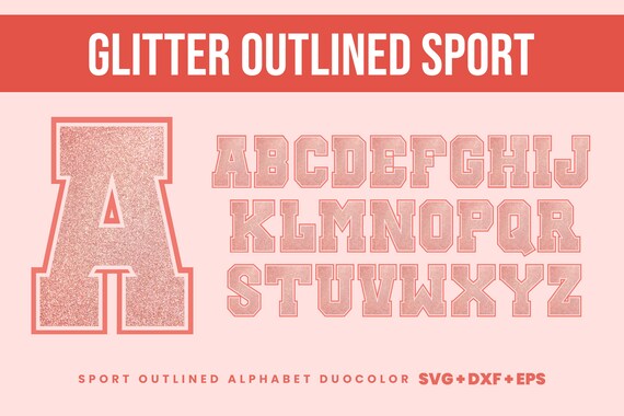 Modern Varsity Glitter Font Font SVG Baseball Font Varsity - Etsy