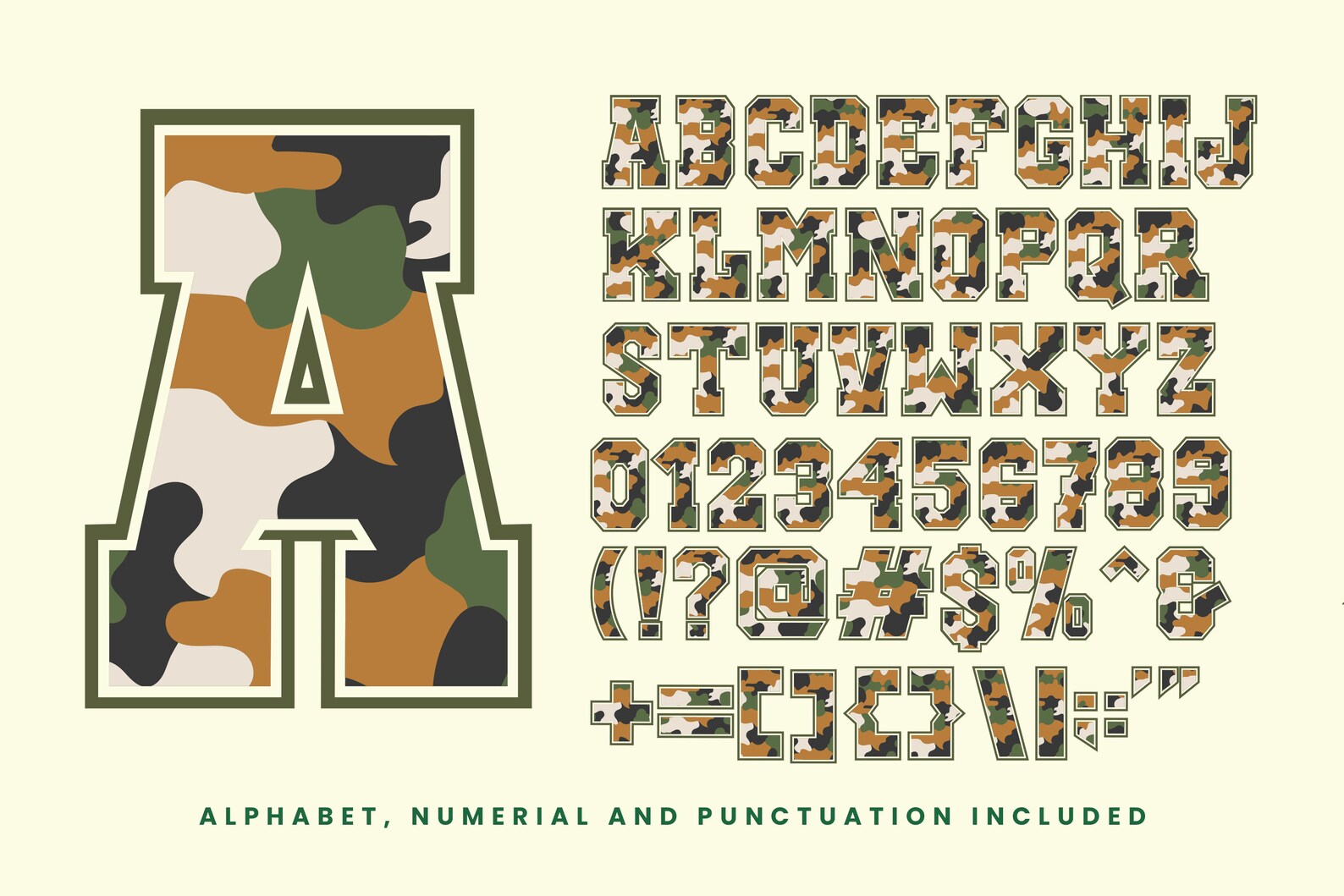 Camo Varsity Font SVG, Sports Font, Font Bundle (digital File) - Etsy