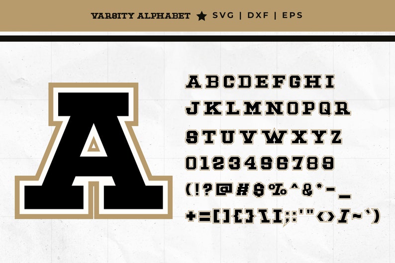 Modern Varsity Font SVG, Retro Font, Font Varsity Letter, Varsity ...
