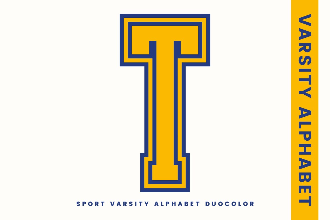 Modern Varsity Font SVG Varsity Font Varsity Letter - Etsy