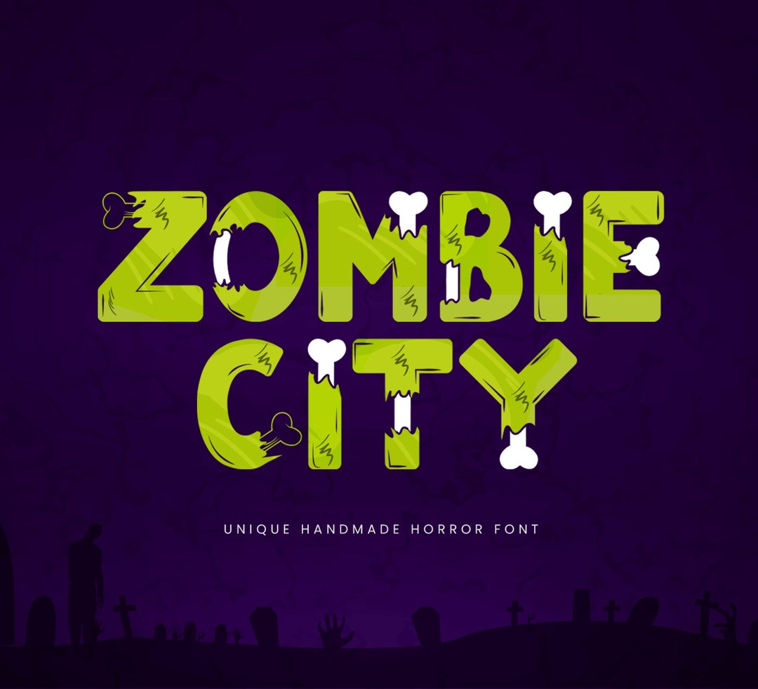 Modern Font, Display Font, Scary Typeface - Zombie City Unique Horror ...