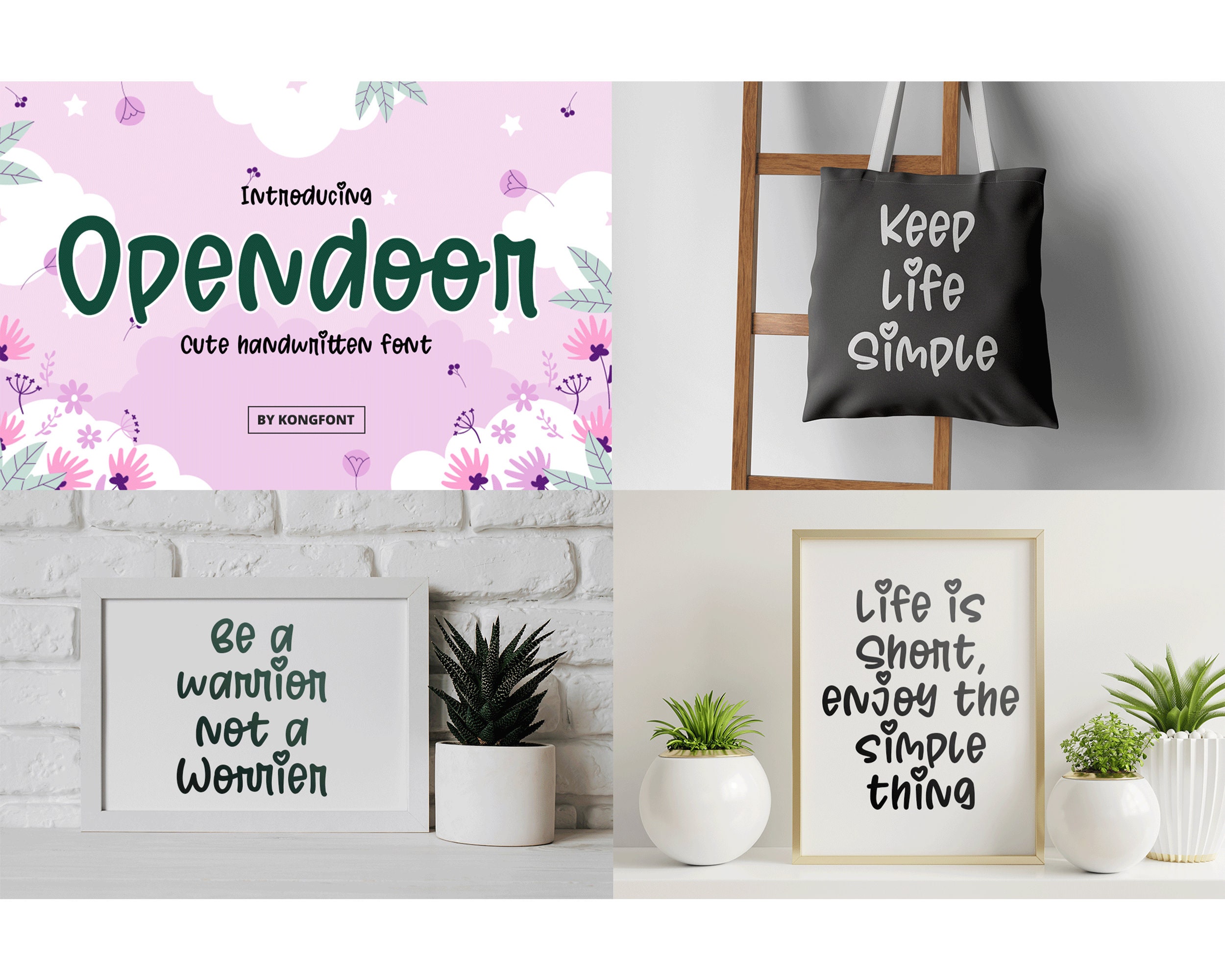 Modern Cute Font Bundle, Cute Font, Fun Font, Smooth Fonts, Doodle ...