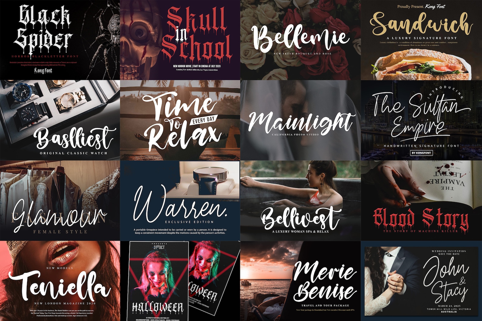 100 Modern Font Bundle, Procreate Font, Branding Font, Handwritten Font ...